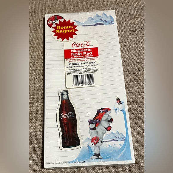 Coca Cola | Office | 997 New Coca Cola Polarbears Magnetic Note Pad ...